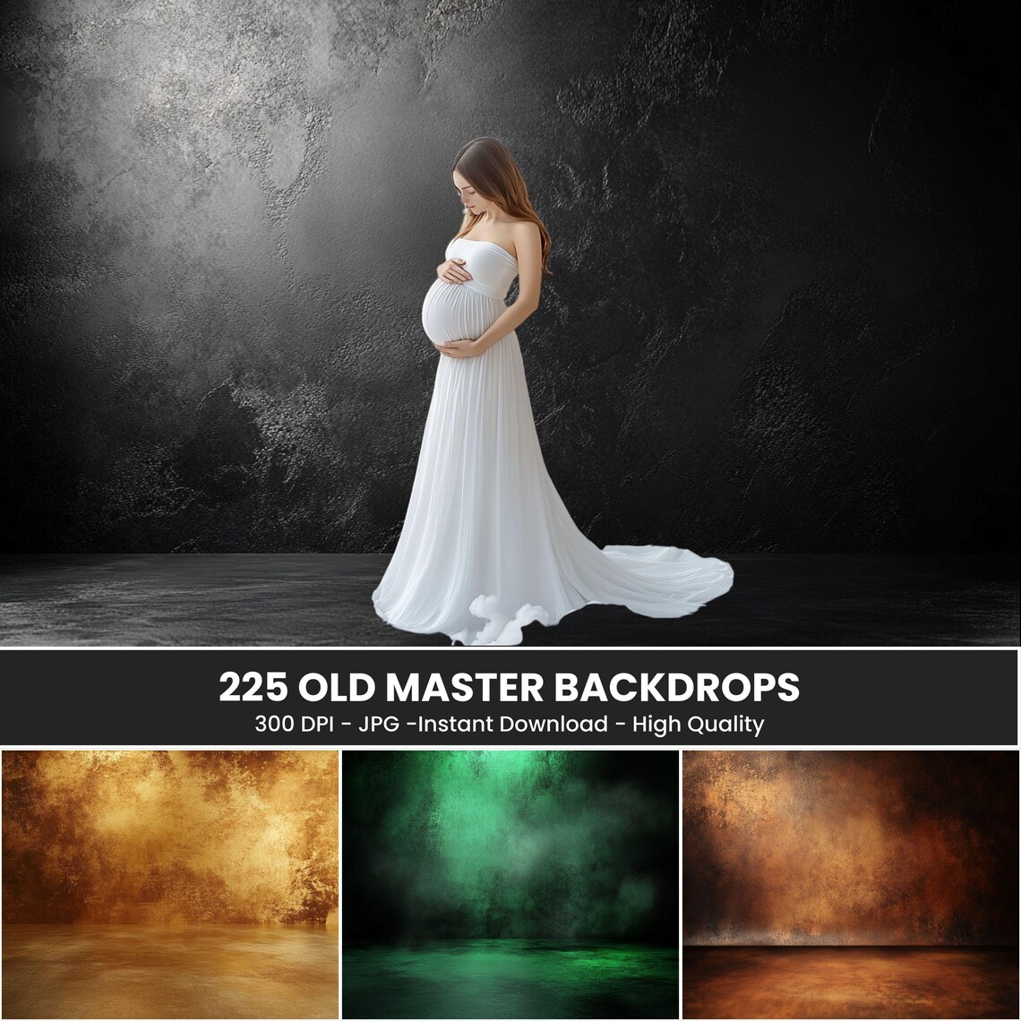 Old Master Portrait Backdrops: Grunge Texture Overlays (digital ...