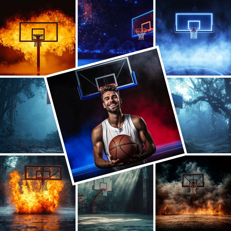 Basketball Photo Booth Backdrop: Sports Party Decor (digital Download ...