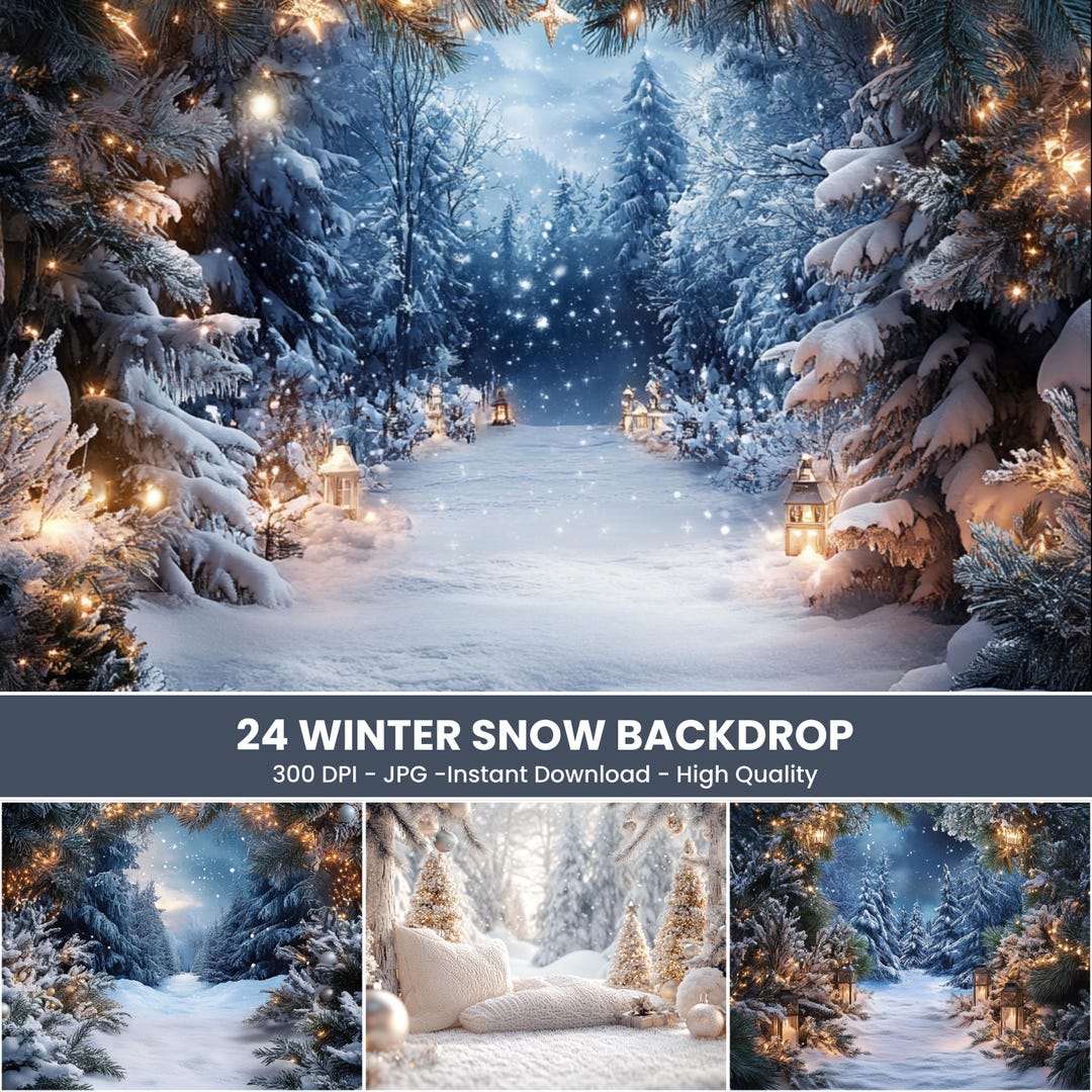 Winter Digital Backdrop Set, Maternity Backdrop Overlays, Studio ...