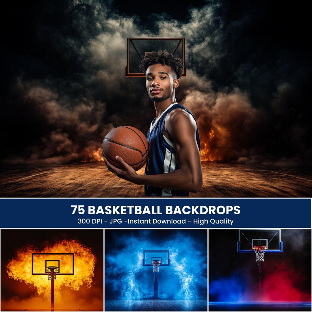 Basketball Backdrop for Photo Booth, Sports Background, Party Decor ...