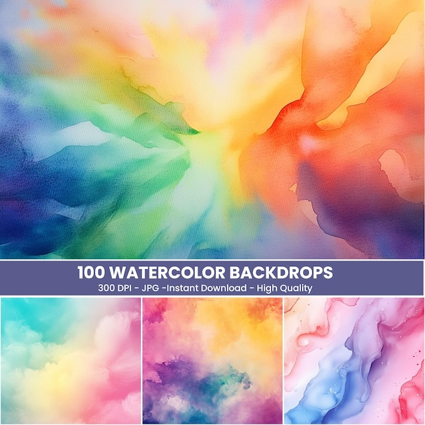 Bright Watercolor - Etsy