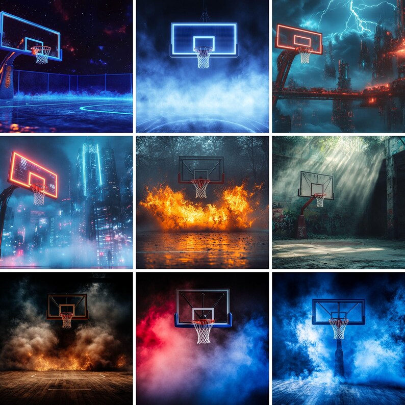 Basketball Backdrop for Photo Booth, Sports Background, Party Decor ...