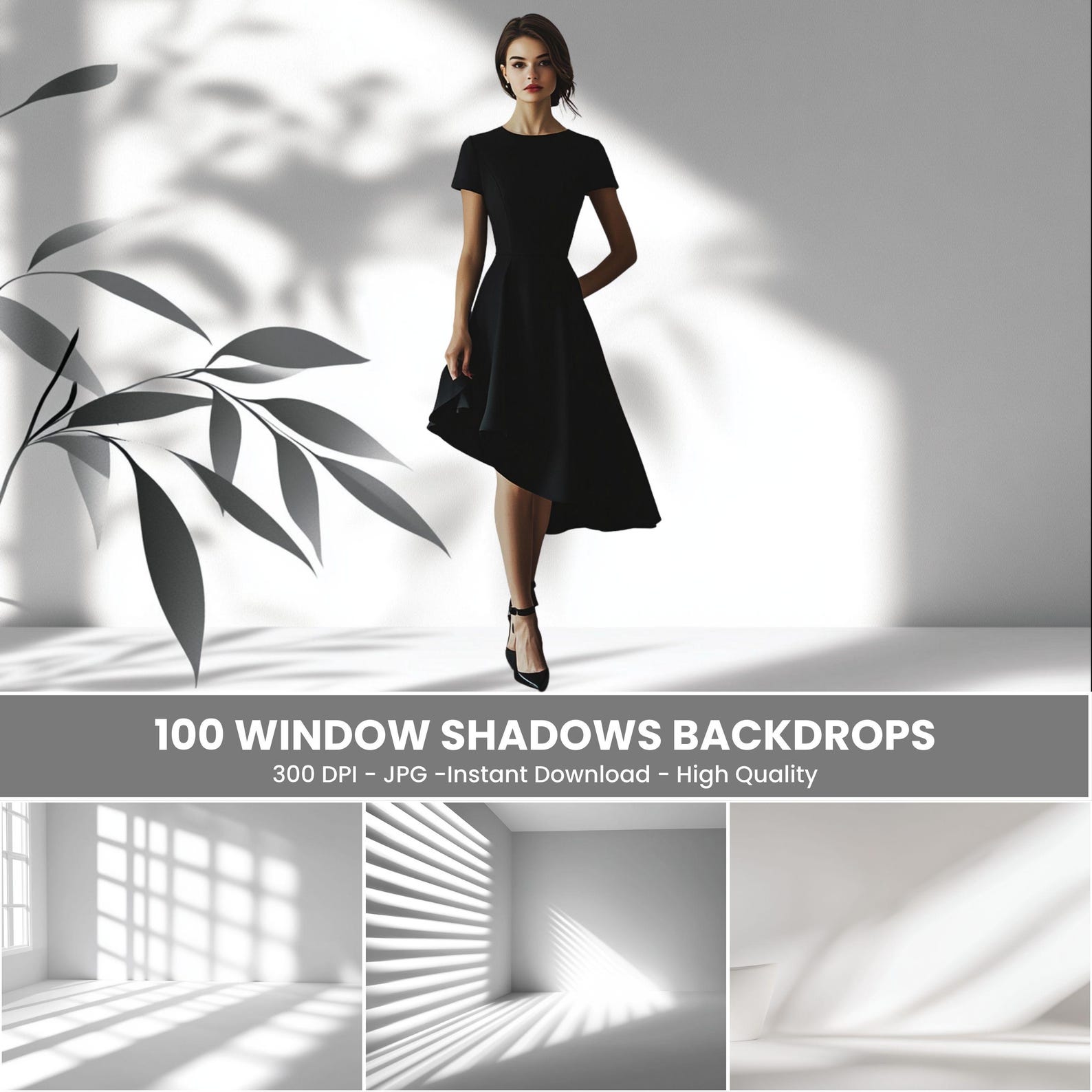 Botanic Window Light Shadow Overlays: Maternity Photography Backdrops ...