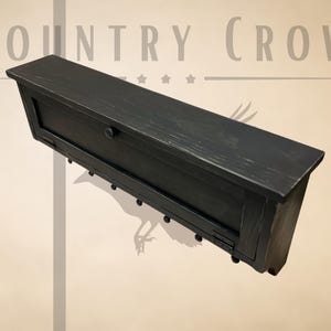 Country Crow Shelf: 32" Farmhouse Wall Shelf With Pegs - Etsy