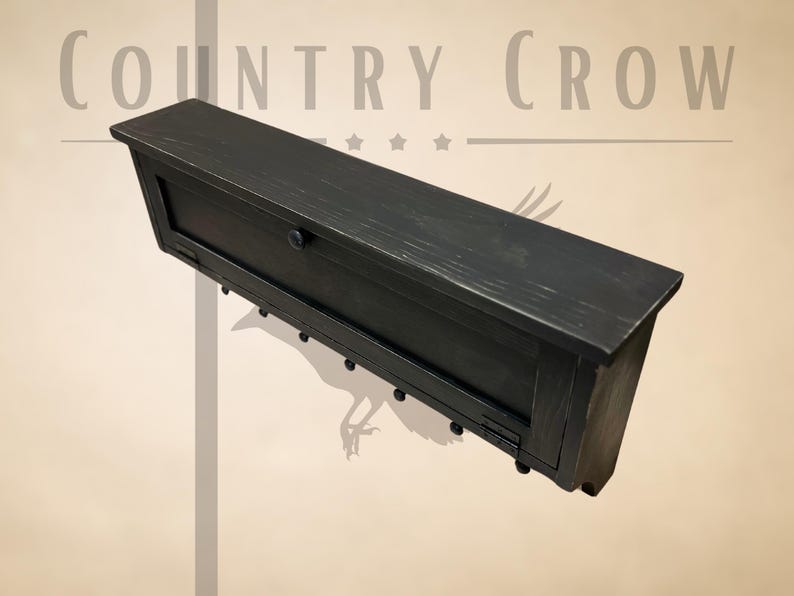 Country Crow Shelf: 32" Farmhouse Wall Shelf With Pegs - Etsy
