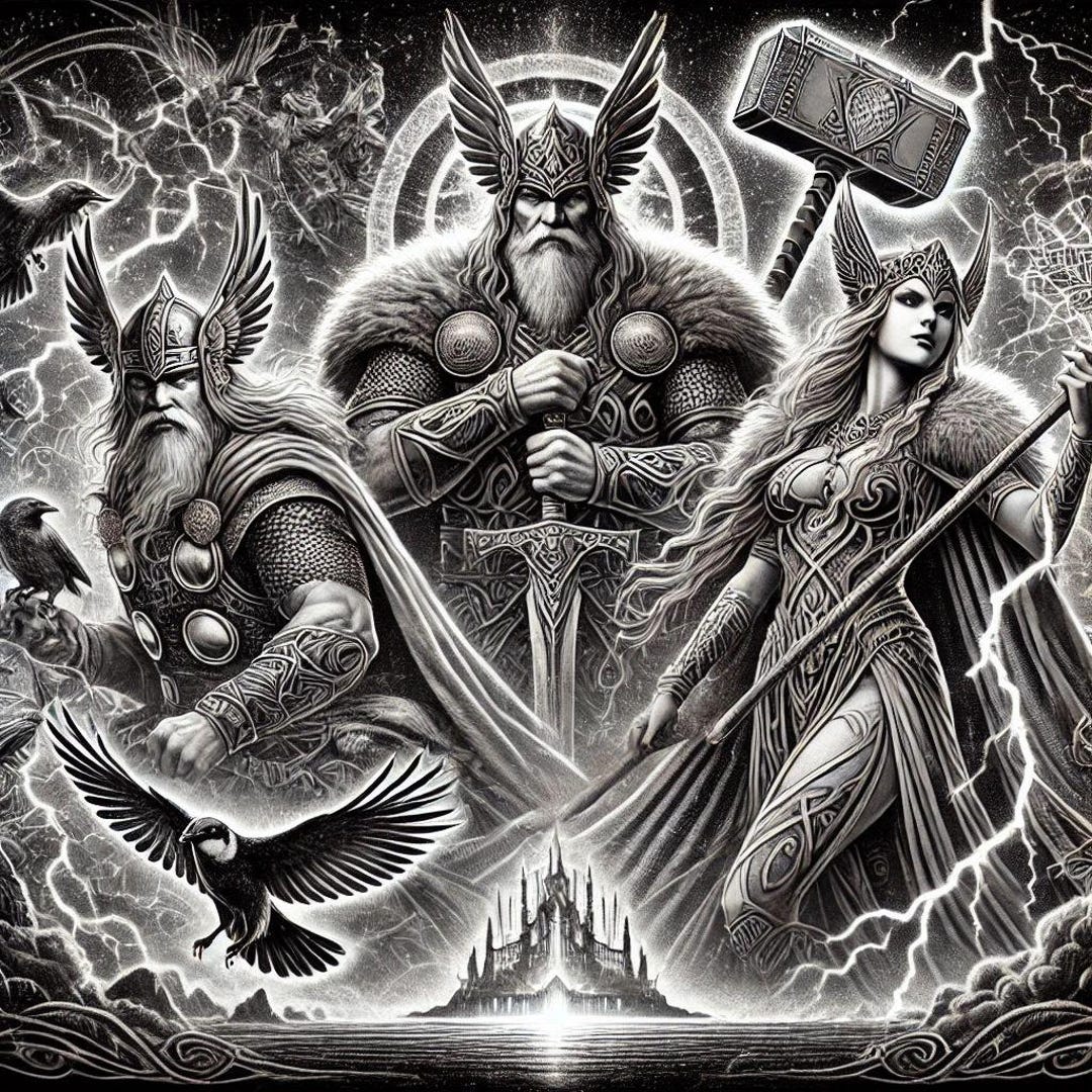 Nordic Gods Odin Thor, Laser Engraving, PNG File, Engraving Template ...