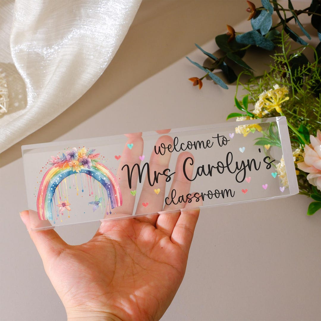 Personalized Teacher Desk Sign, Custom Teachers Classroom Decor ...