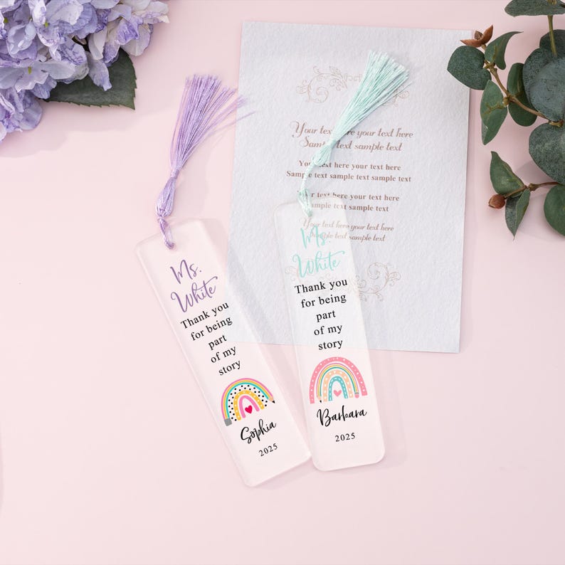 Personalized Acrylic Bookmark for Teacher, Teacher Appreciation Gifts ...