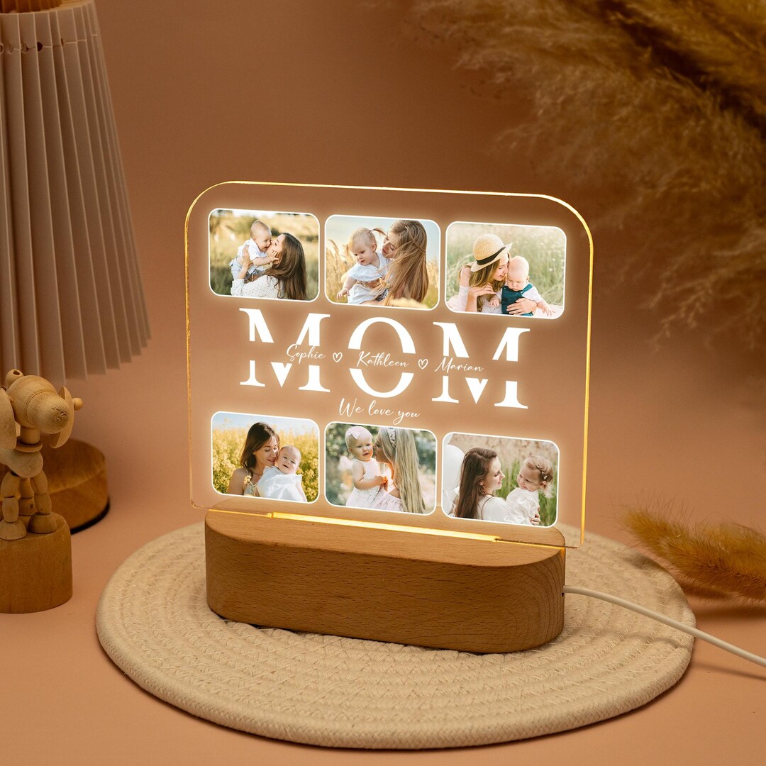Personalized Mom Photo Night Light, Mother's Day Gifts, Photo Collage ...