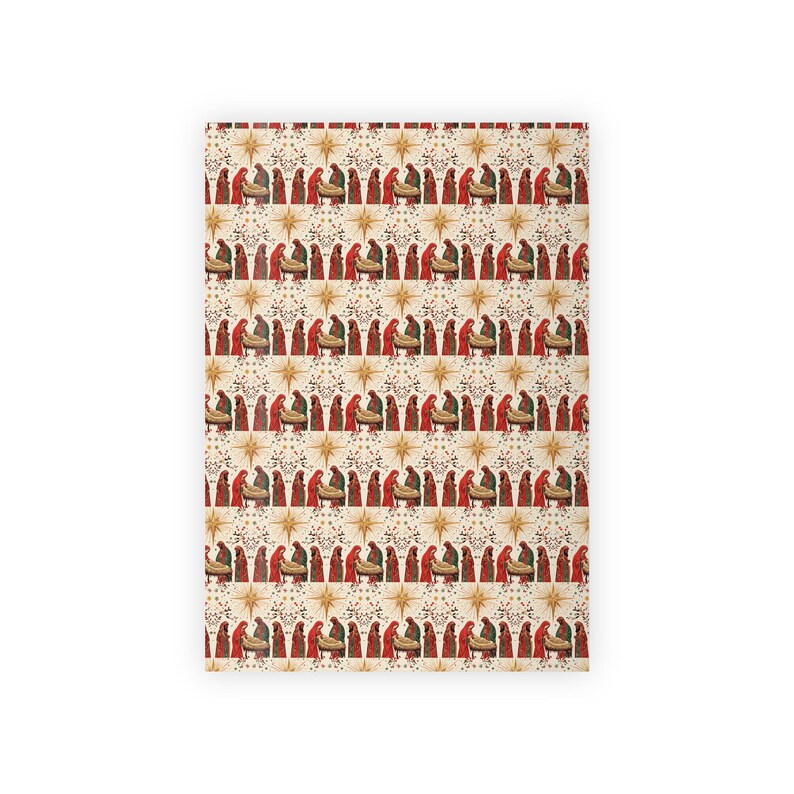 Wrapping Paper Roll, Nativity Scene Christmas Gift Wrap, Jesus Birth ...