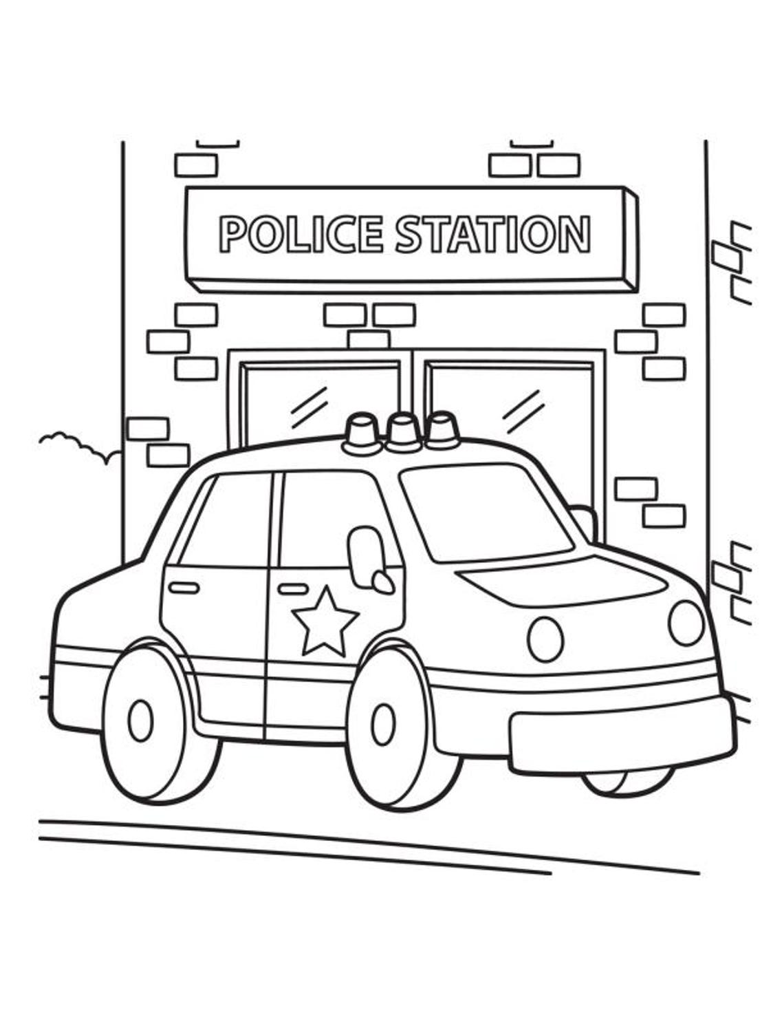 Police Car Coloring Pages for Kids & Adults 58 Pages, Super Police Car ...