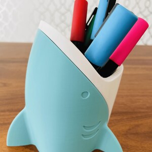 Shark Head Pencil Holder, 3d Printed Desk Organizer for Pens, Markers ...