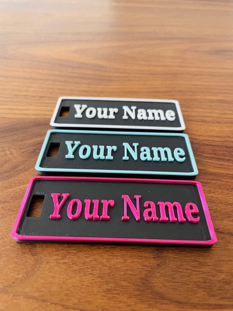 Custom 3D Printed Name Tag - Personalized Backpack Tag or Bag Label ...