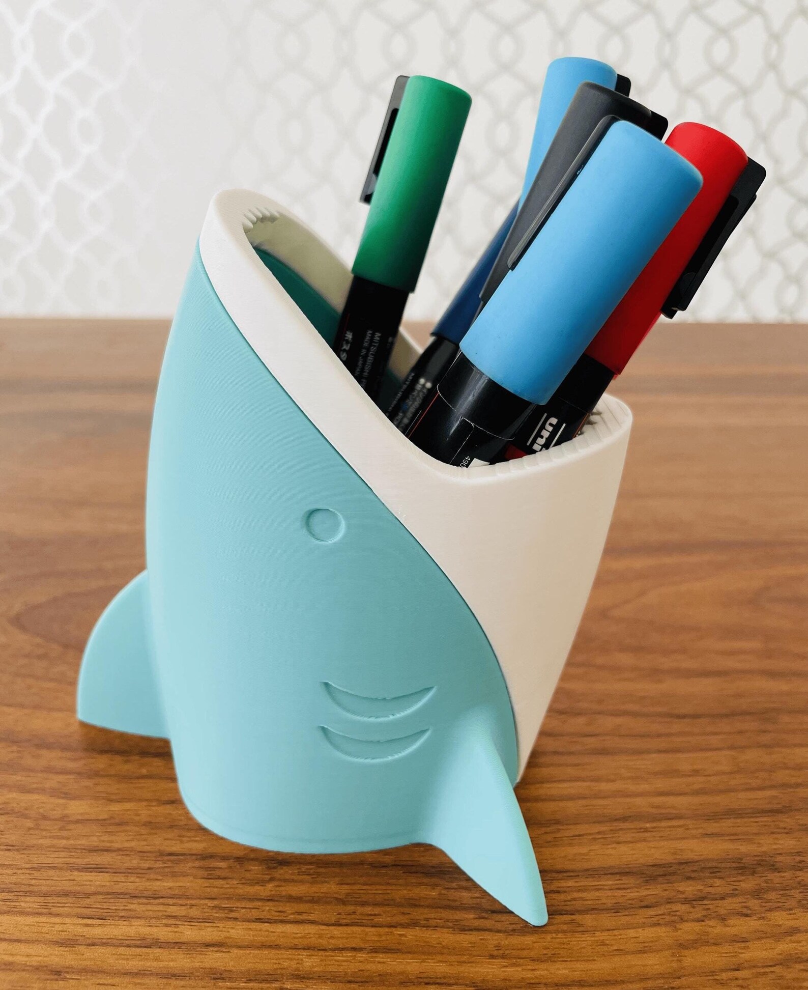 Shark Head Pencil Holder, 3d Printed Desk Organizer for Pens, Markers ...