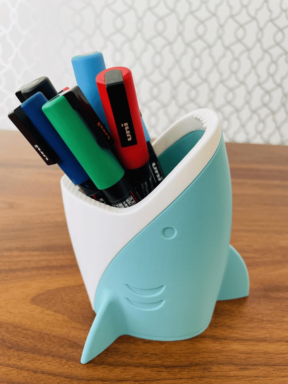 Shark Head Pencil Holder, 3d Printed Desk Organizer for Pens, Markers ...
