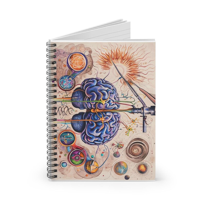 Spiral Notebook Science Brain Art Ruled Line - Etsy