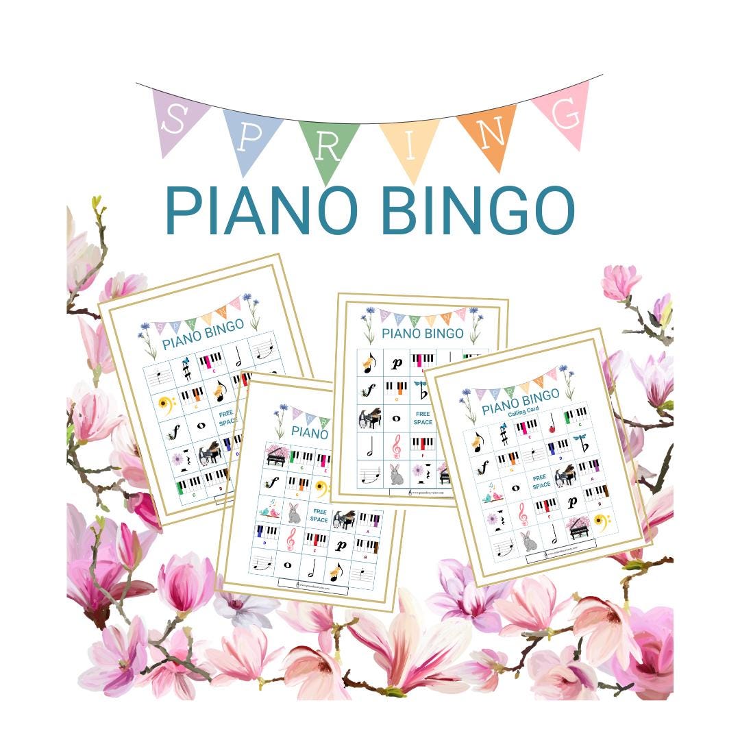 Spring Piano Bingo, Fun Piano Activity, Piano Lessons - Etsy