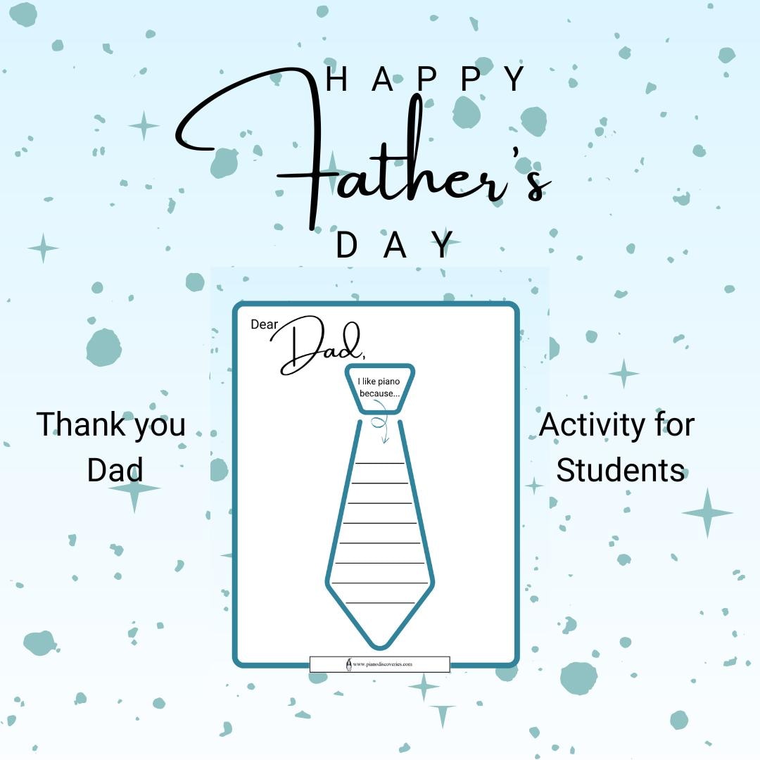 Father's Day Piano Lesson Activity Card (PDF Download) - Etsy