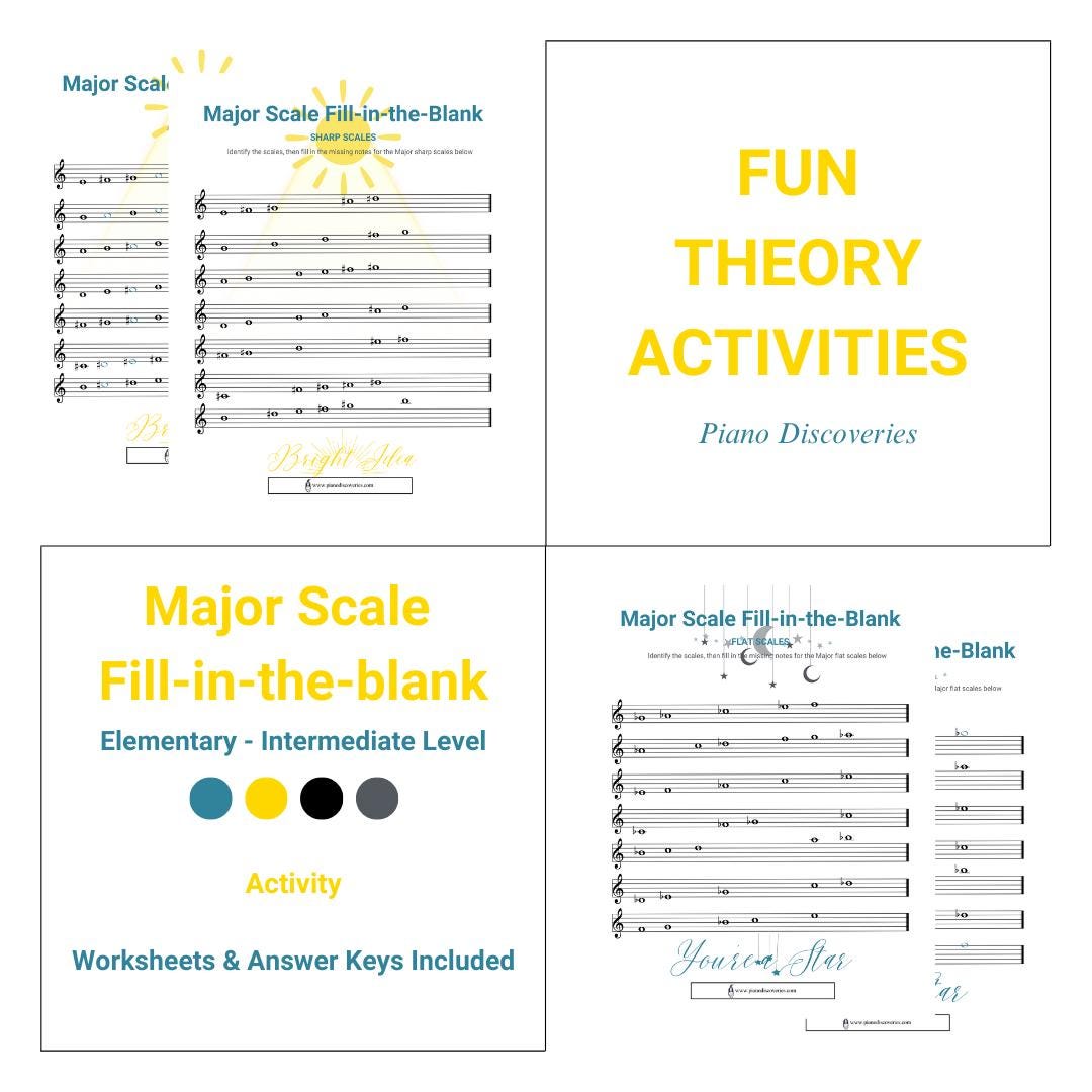 Major Scales Fill-in-the-blank, Late Elementary-intermediate Music ...