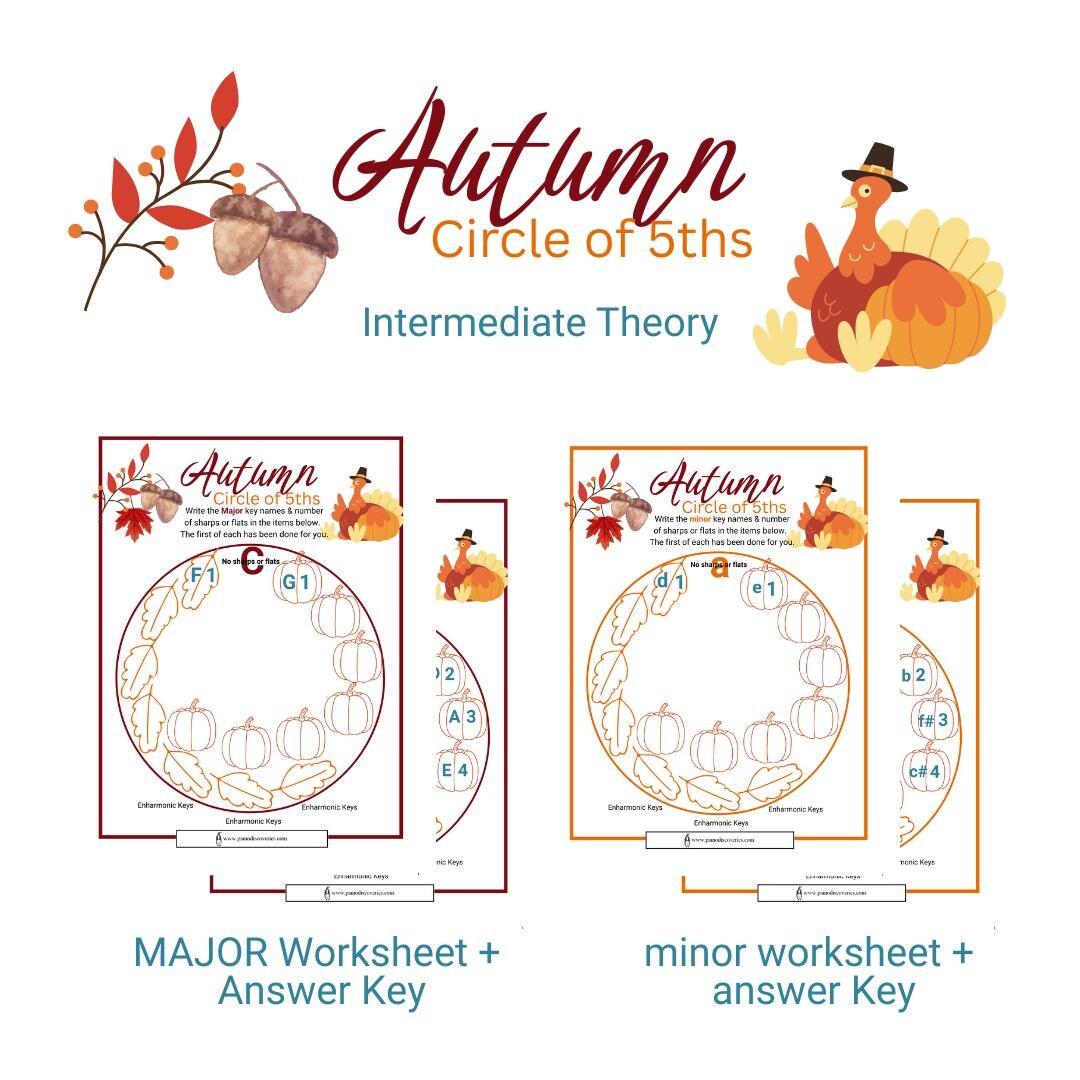 Autumn Circle of 5ths Worksheet, Intermediate Music Theory (PDF ...