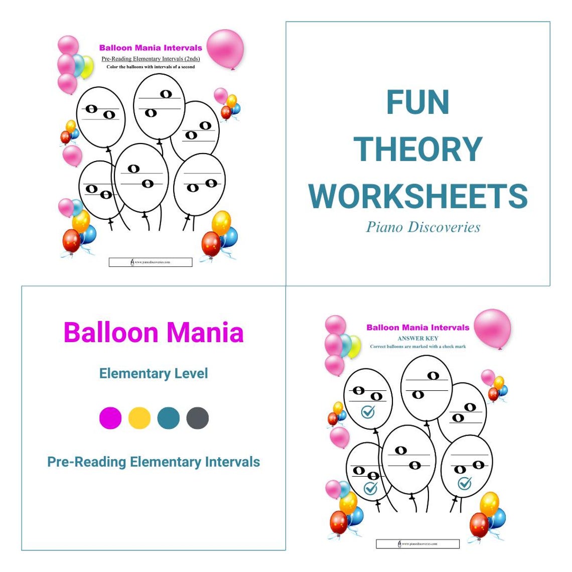 Balloon Mania, Elementary Pre-reading Intervals of 2nds - Etsy