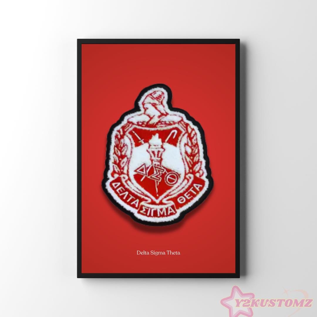 Red and White DST Sorority Poster - Divine 9 Black Greek Art for Dorm ...
