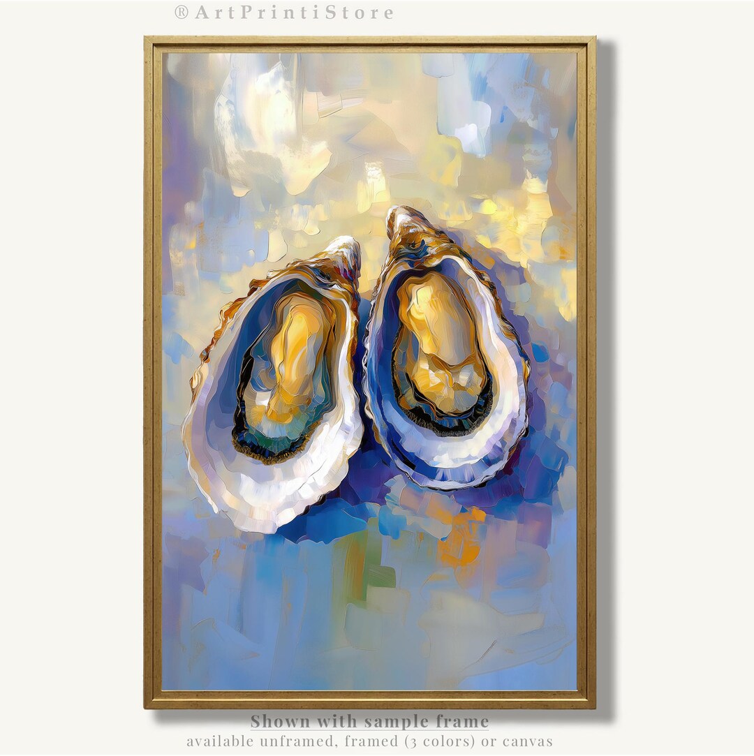Coastal Shell Art Print Seashell Oil Painting Ocean Poster Marine ...