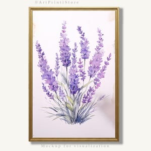Lavender Art Print Wildflowers Wall Art Purple Flower Artwork ...