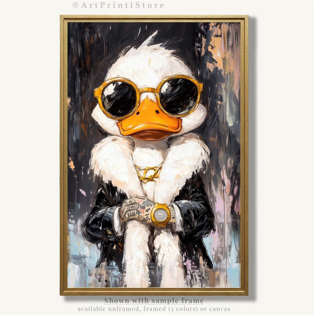 Funky Duck Rap Print: Urban Street Art, Animal Poster - Etsy