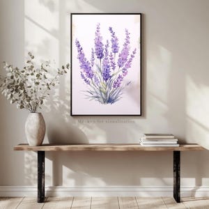 Lavender Art Print Wildflowers Wall Art Purple Flower Artwork ...