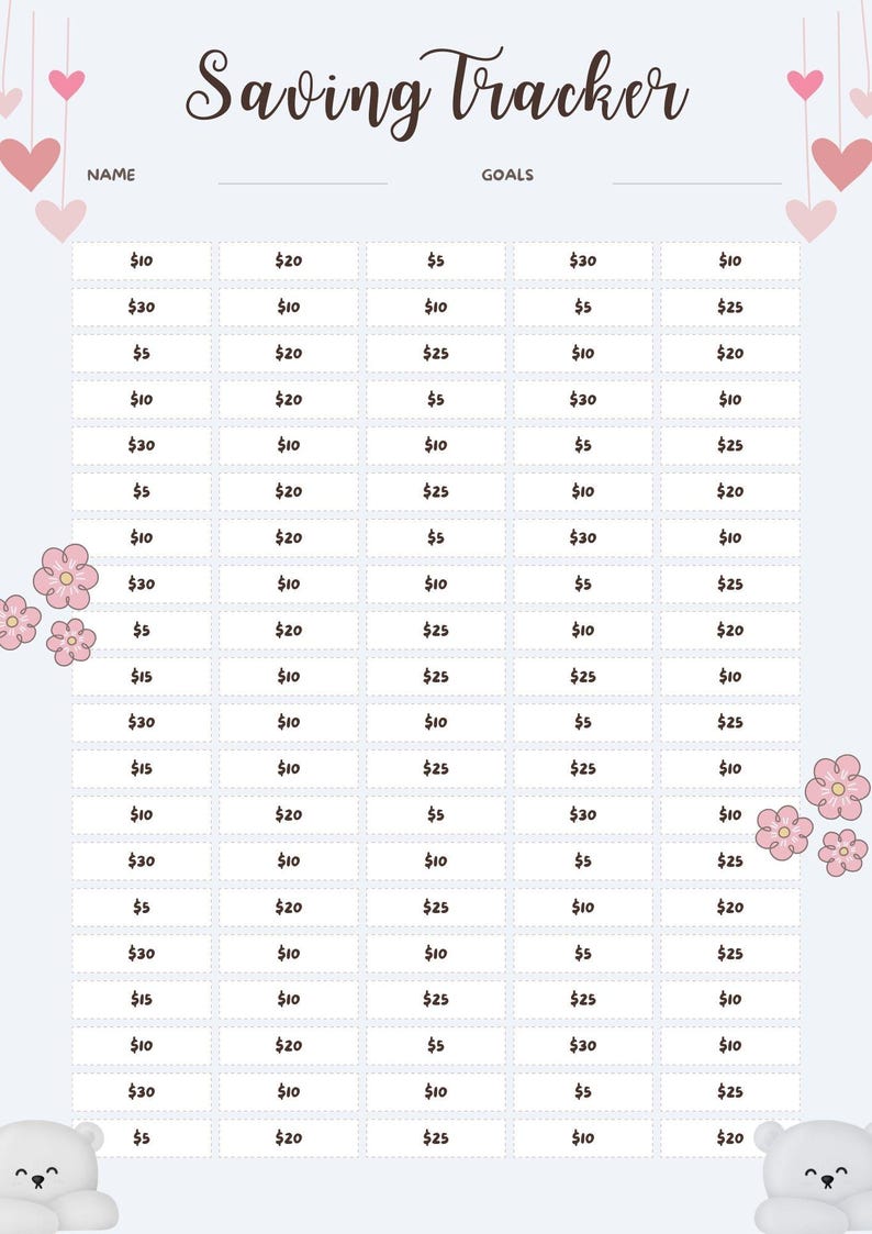 Printable Monthly Budget Planner & Savings Tracker | Financial Planner ...