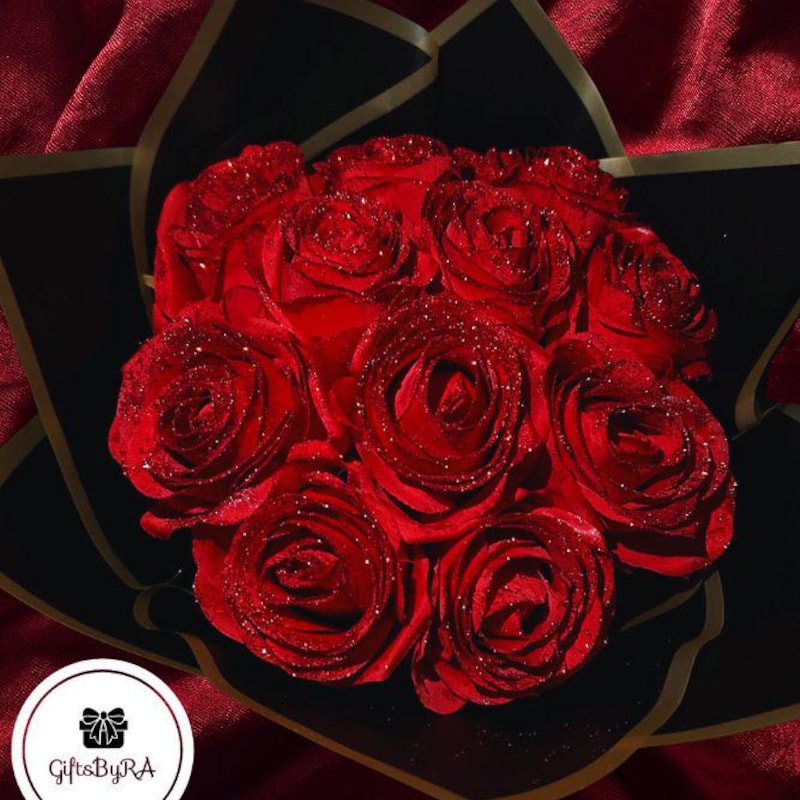 Glitter Roses Bouquet - Etsy