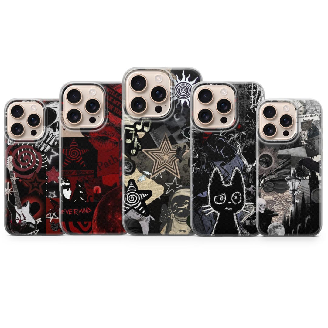 Grunge Star Gothic Phone Case Y2K Emo Cover for iPhone 17, 16pro, 15 ...