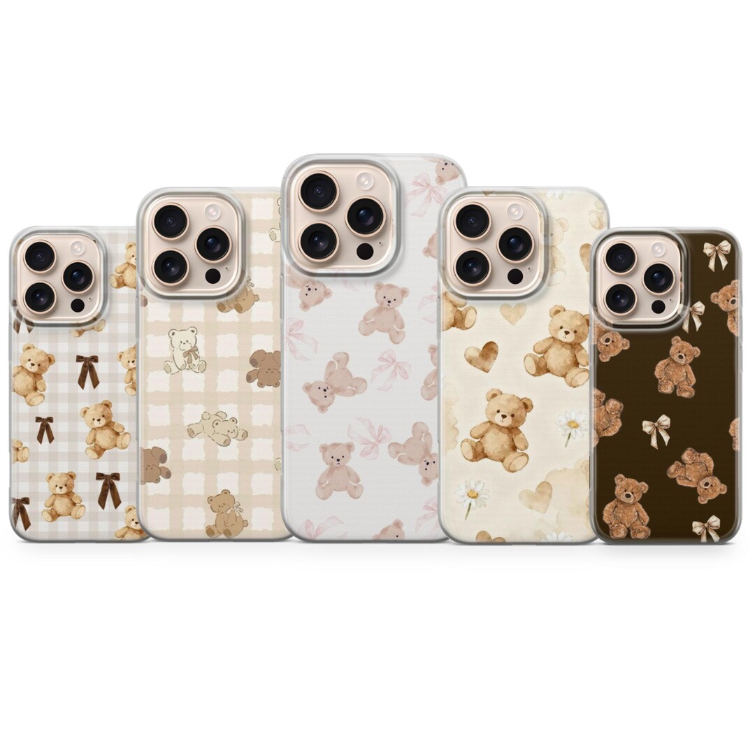 Cute Bear Phone Case Teddy Bear Plushie Cover for iPhone 17pro 16 15 ...