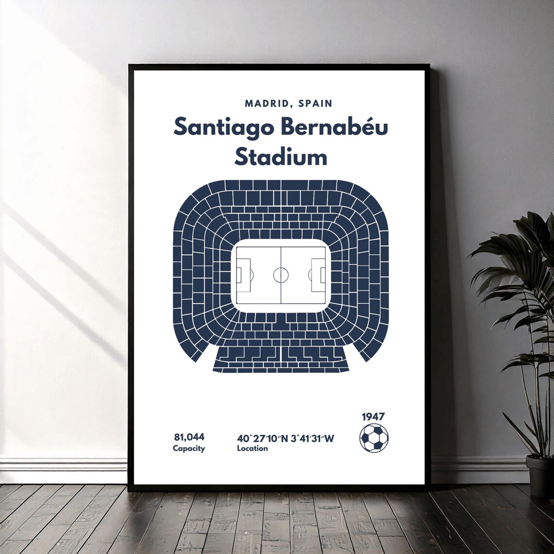 Santiago Bernabéu Stadium Poster: Real Madrid Minimalist Art (digital ...
