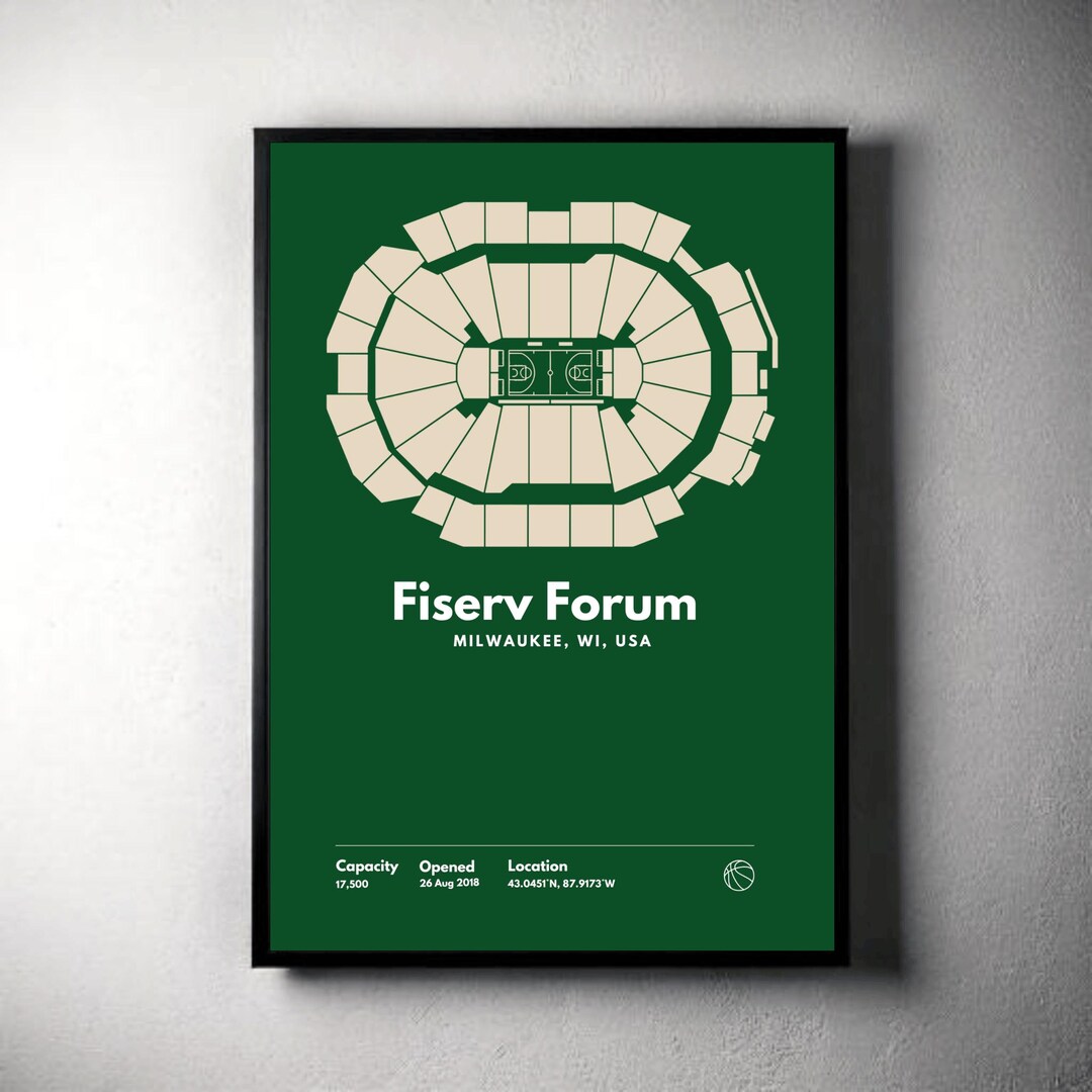 Milwaukee Bucks Fiserv Forum Stadium Poster: Mid-century Modern ...