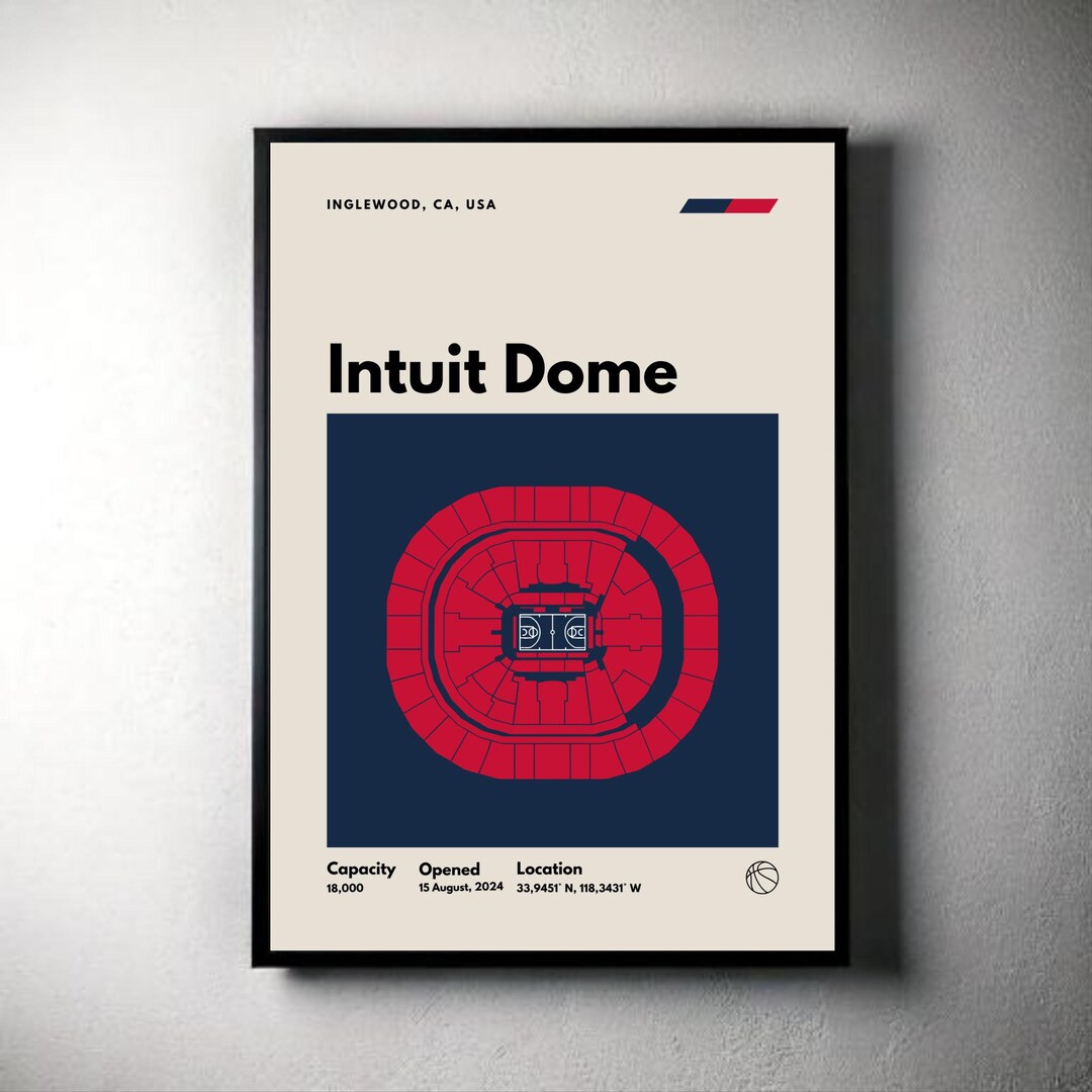 LA Clippers Poster, Los Angeles Intuit Dome Print, NBA Wall Art, Mid ...