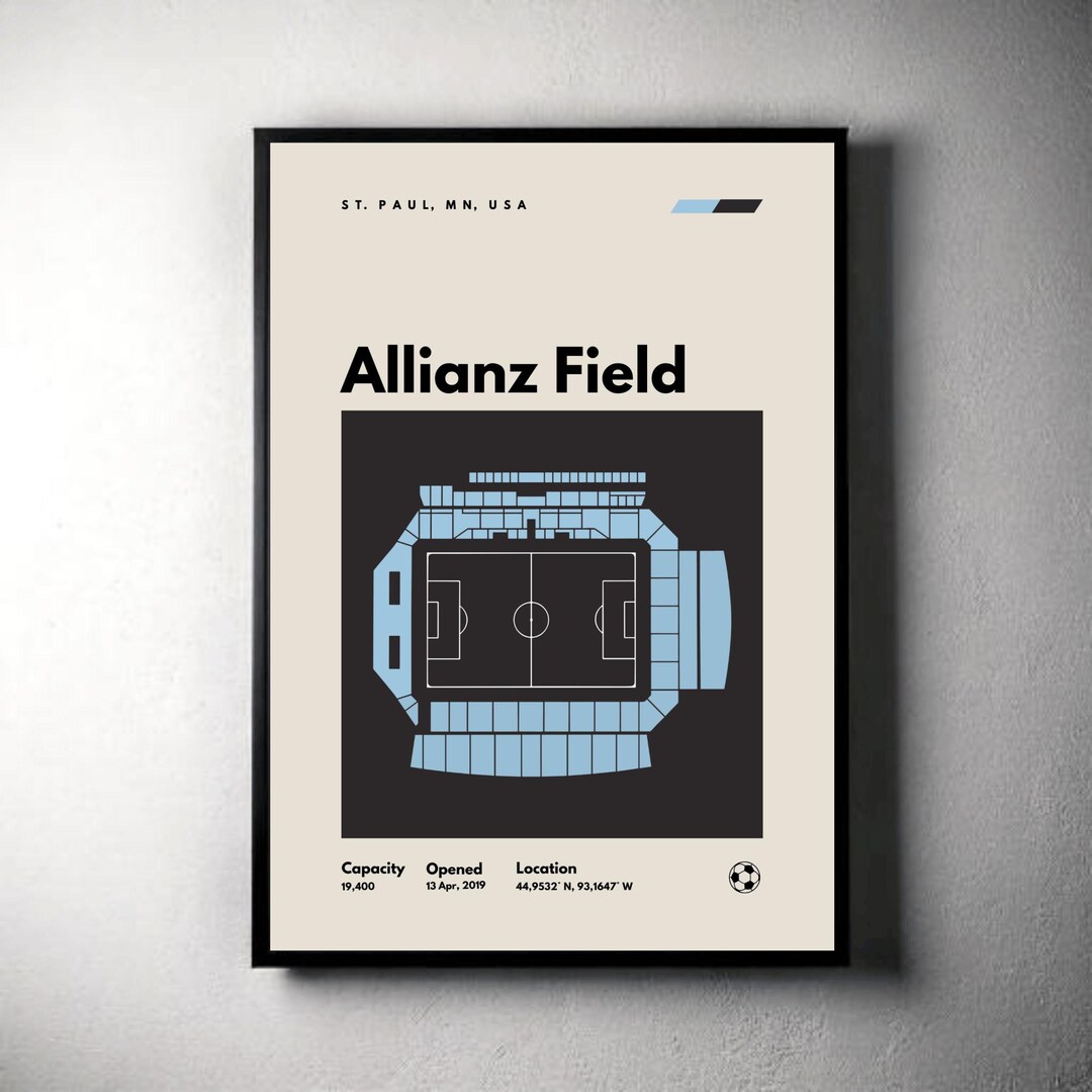 Minnesota United Poster, Allianz Field Print, MLS Poster, Mid Century ...