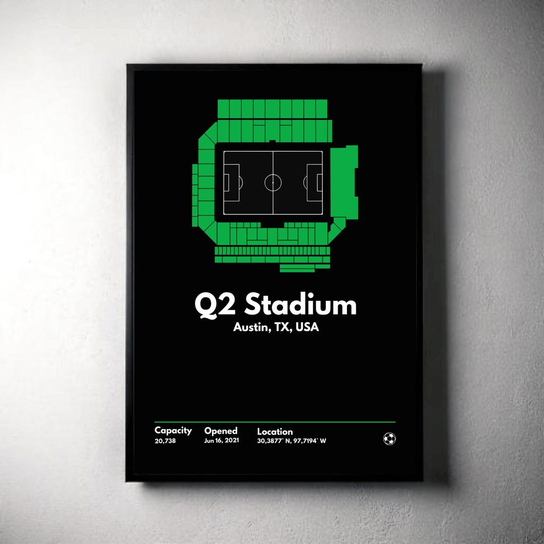 Austin FC Poster, Q2 Stadium Print, MLS Poster, Mid Century Modern ...