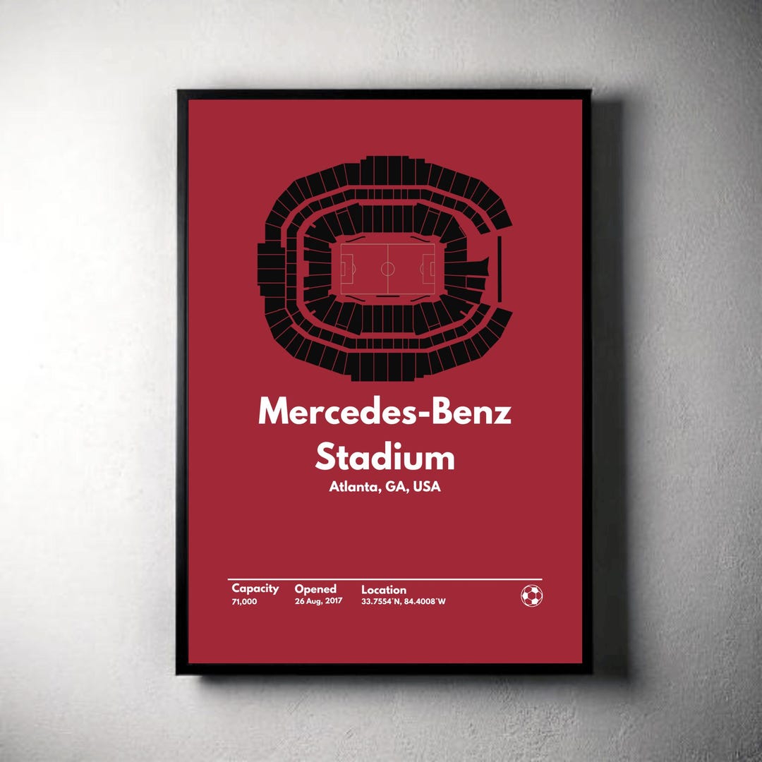 Atlanta United Poster, Mercedes Benz Stadium Print, MLS Poster, Mid ...