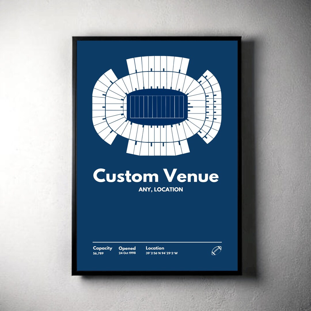 Custom Sports Venue Poster, Any Team or College Stadium Print, Mid ...