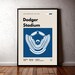 LA Dodgers Poster, Los Angeles Dodger Stadium Print, Mid Century Modern ...