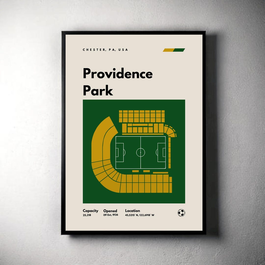 Portland Timbers Poster, Providence Park Stadium Print, Mid Century ...