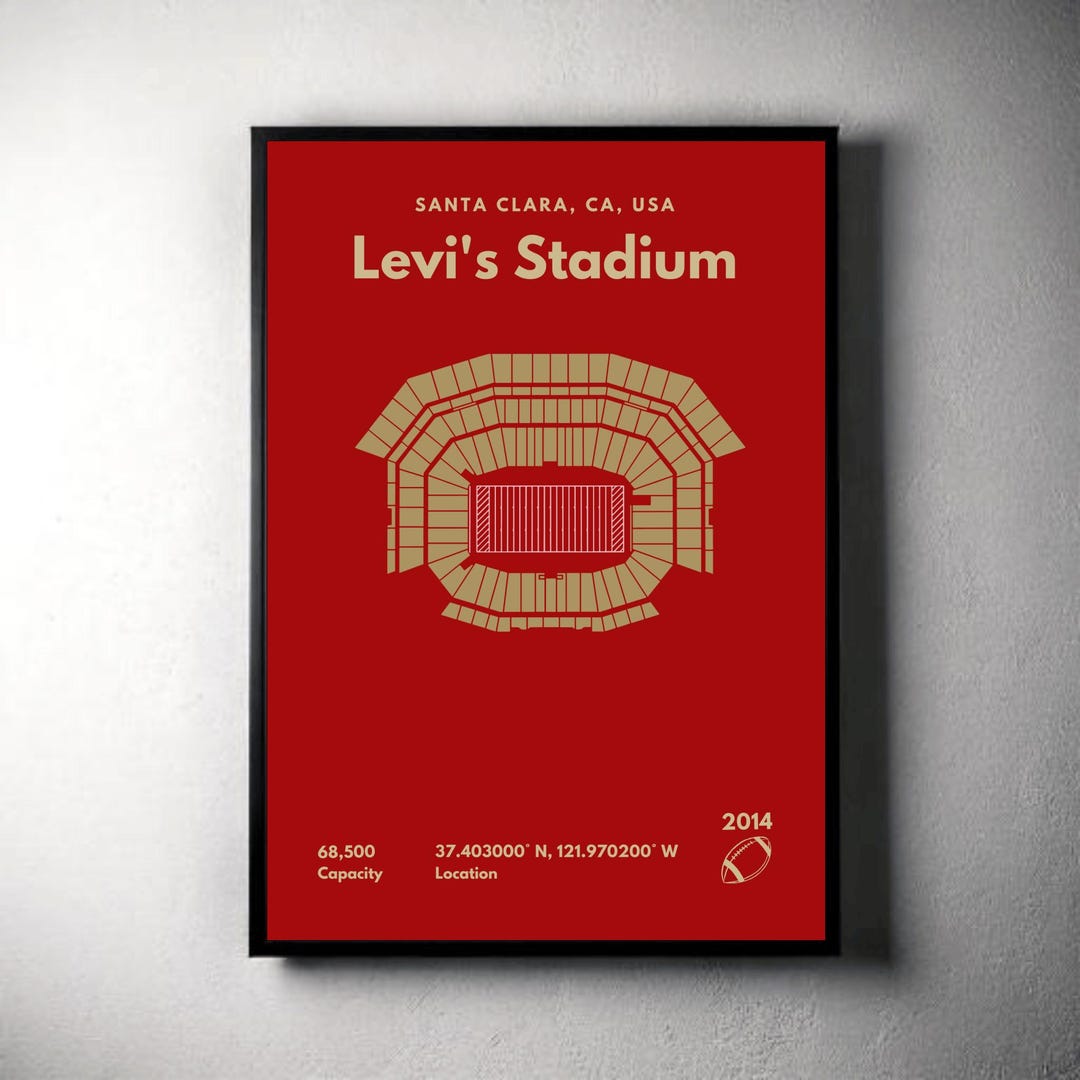 San Francisco 49ers Poster, Levi's Stadium Print, Mid Century Modern ...