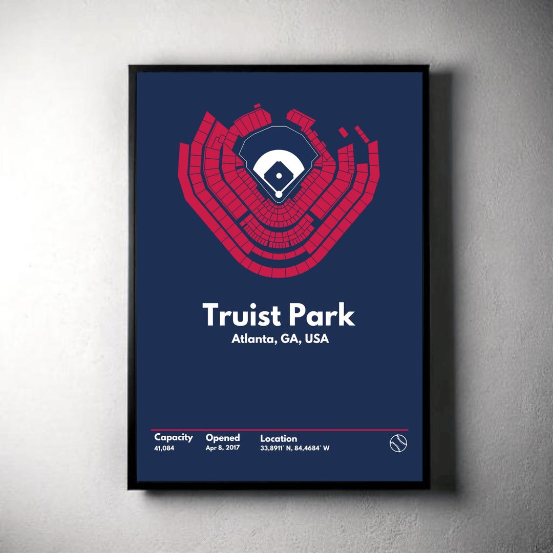 Atlanta Braves Poster, Truist Park Stadium Print, Contemporary ...