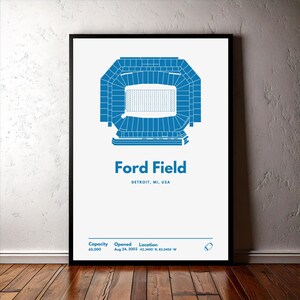 Detroit Lions Ford Field Stadium Minimalist Art Print (digital Download ...