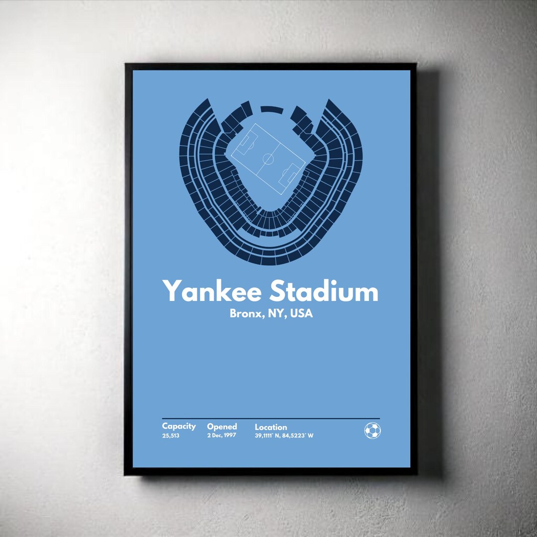 New York City FC Poster, NY Yankee Stadium Print, MLS Poster, Mid ...