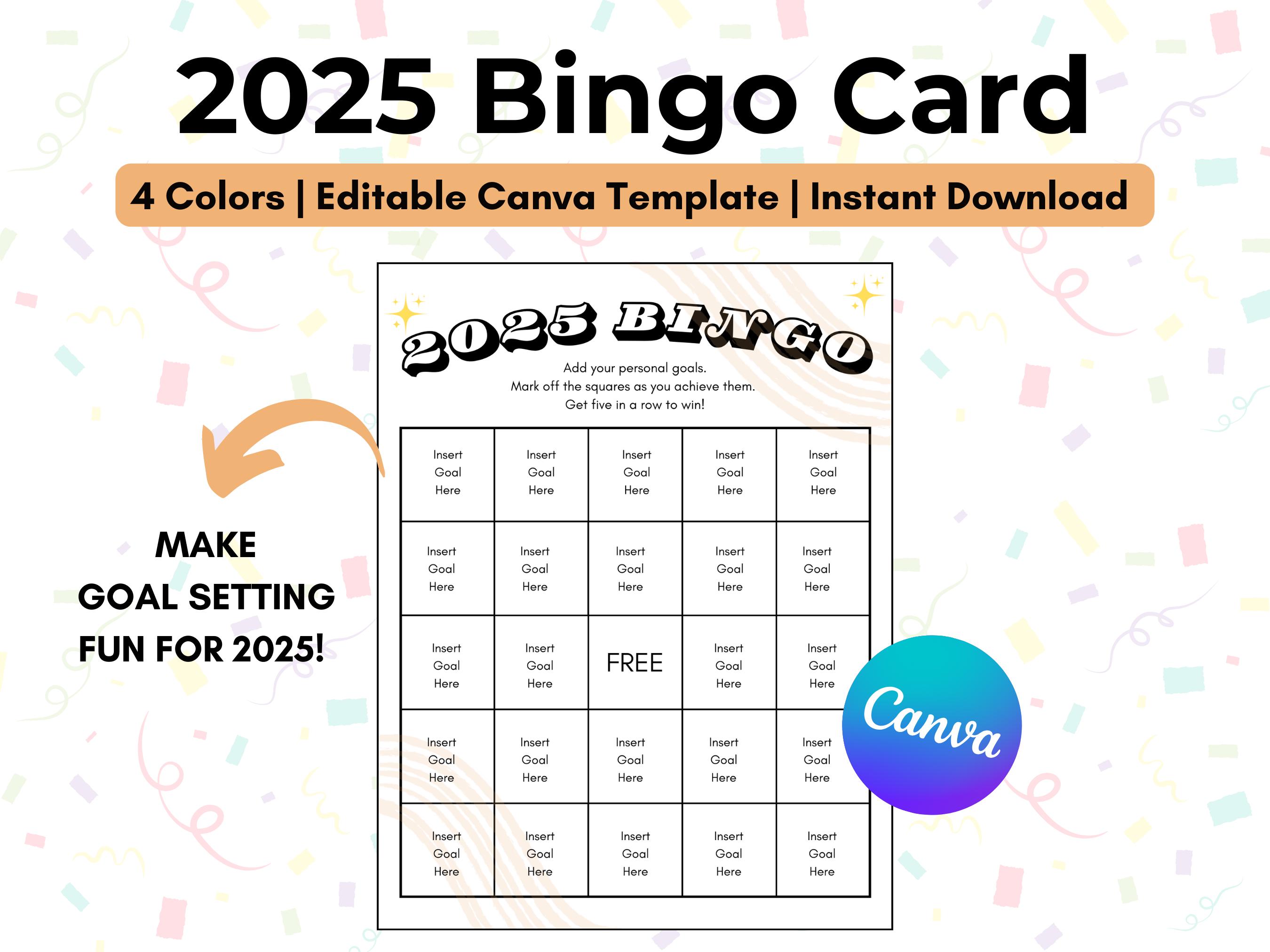 New Years 2025 Goal Setting Bingo Card | Manifestation Bingo ...