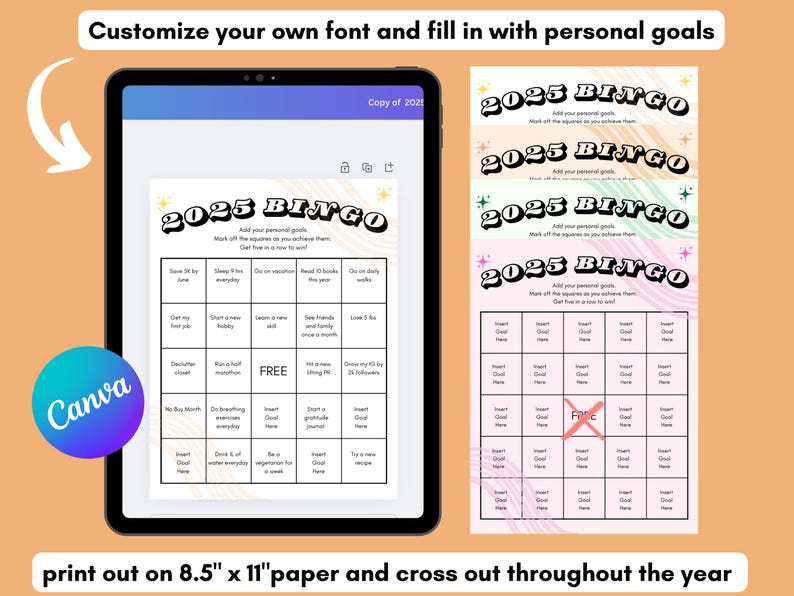 New Years 2025 Goal Setting Bingo Card | Manifestation Bingo ...