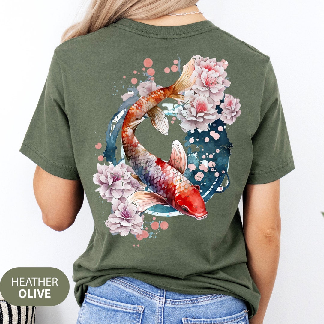 Vintage Japanese Koi Fish Shirt, Nautical Animal Sweater, Tokyo Style ...